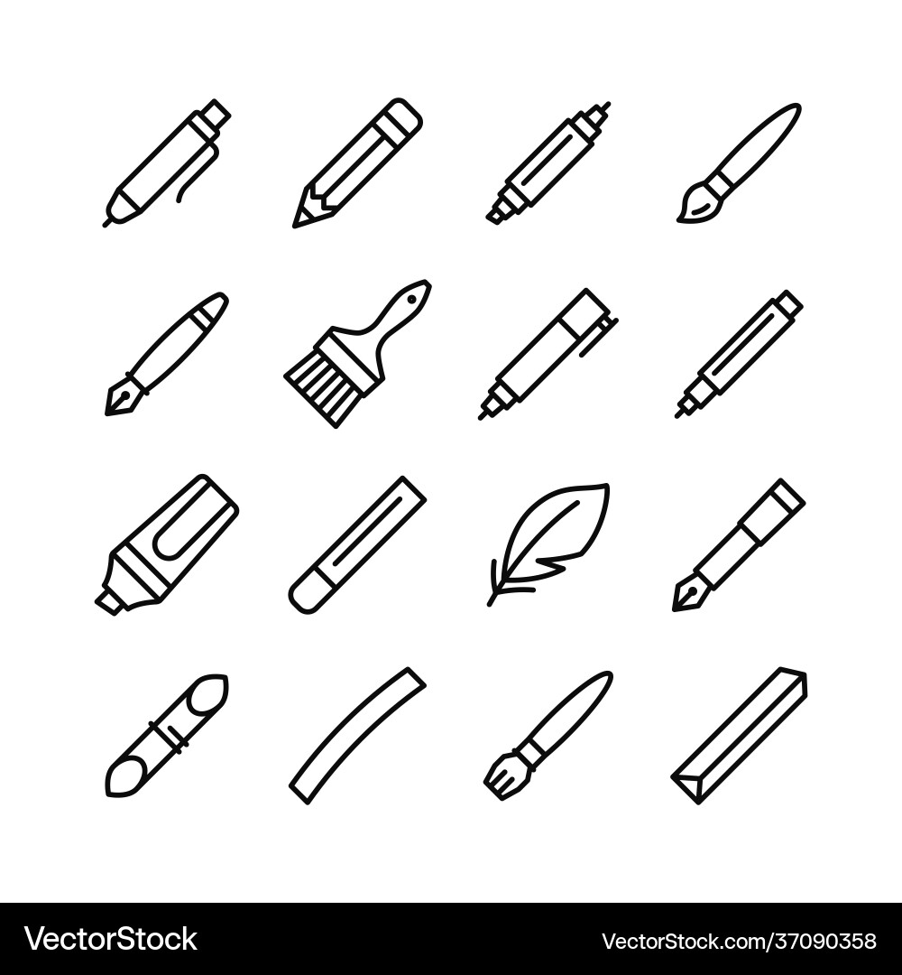 Tools for drawing calligraphy lettering Royalty Free Vector