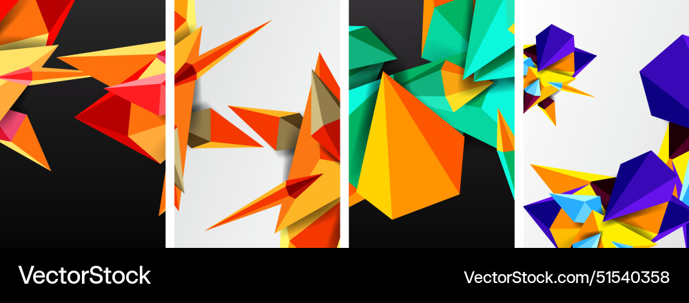 Triangle abstract concepts poster set Royalty Free Vector