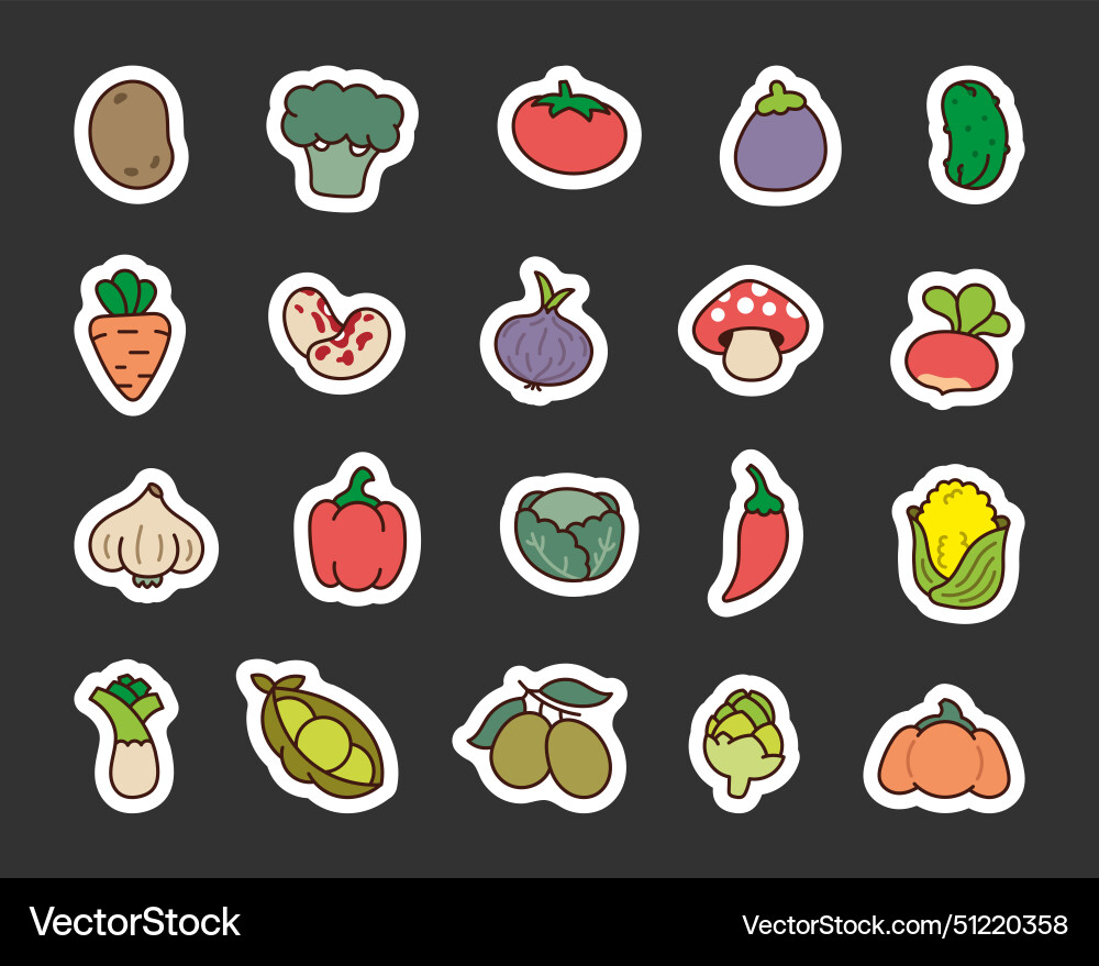 Vegetable organic products sticker bookmark Vector Image