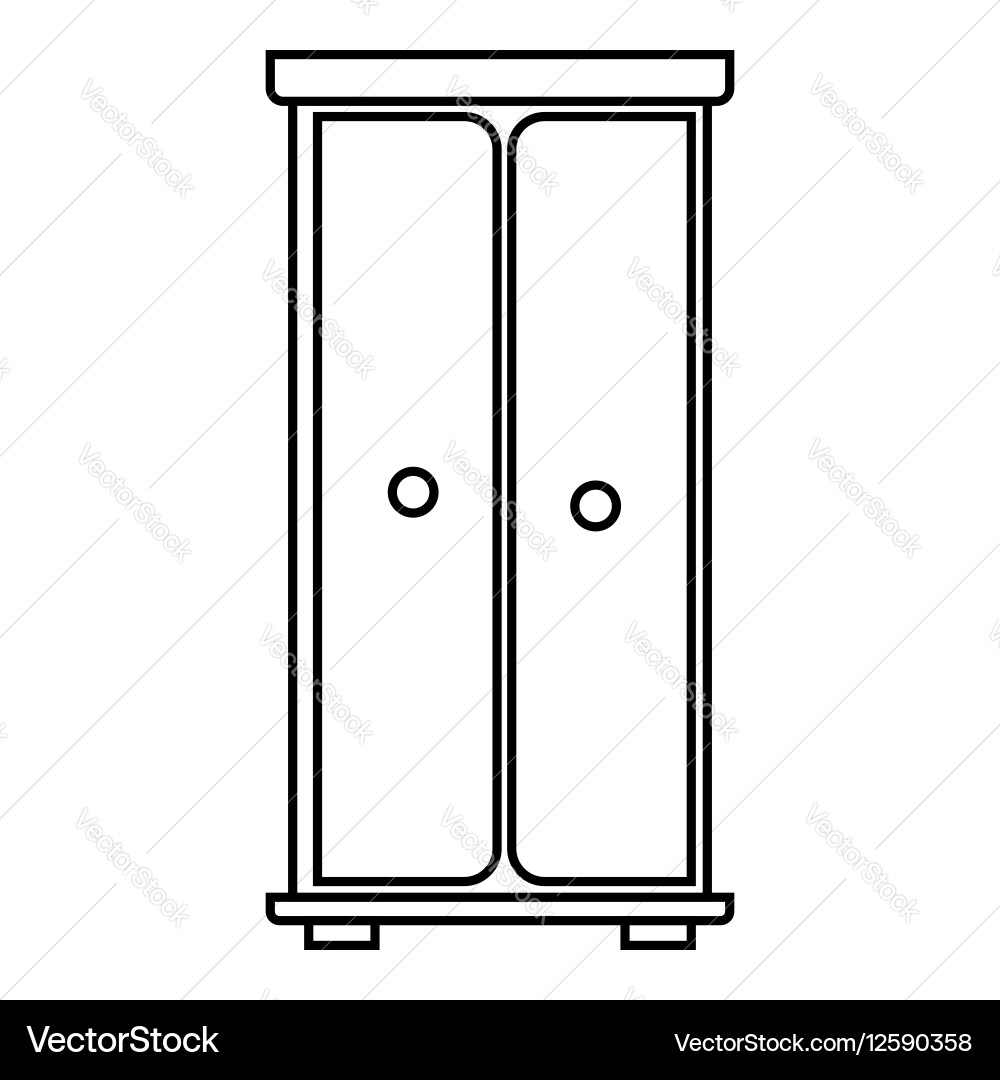 Wardrobe icon outline style Royalty Free Vector Image