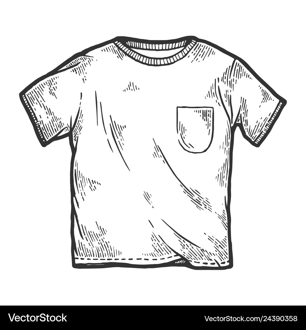 White t-shirt sketch engraving Royalty Free Vector Image