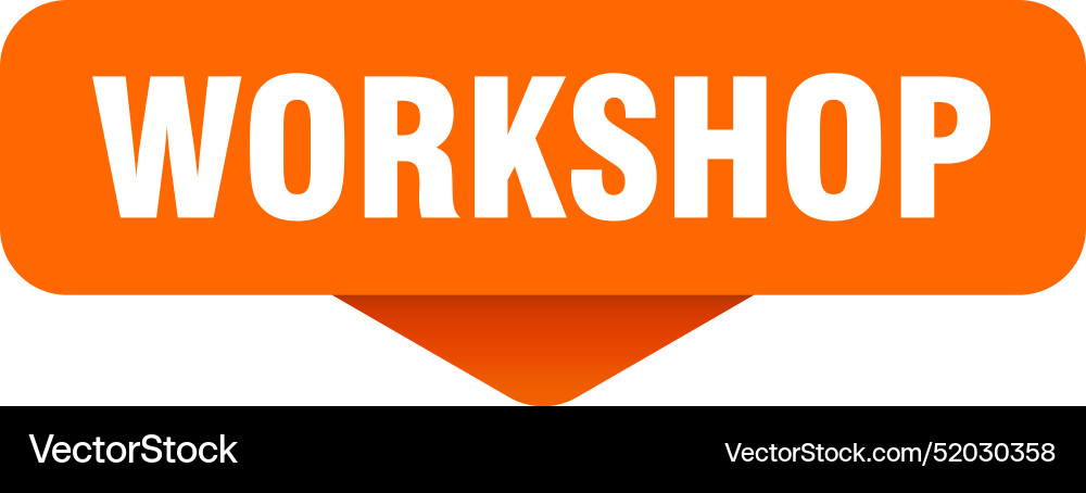 Workshop sticker sign on transparent Royalty Free Vector