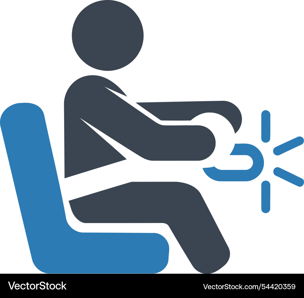 Airbag accident reaction icon Royalty Free Vector Image