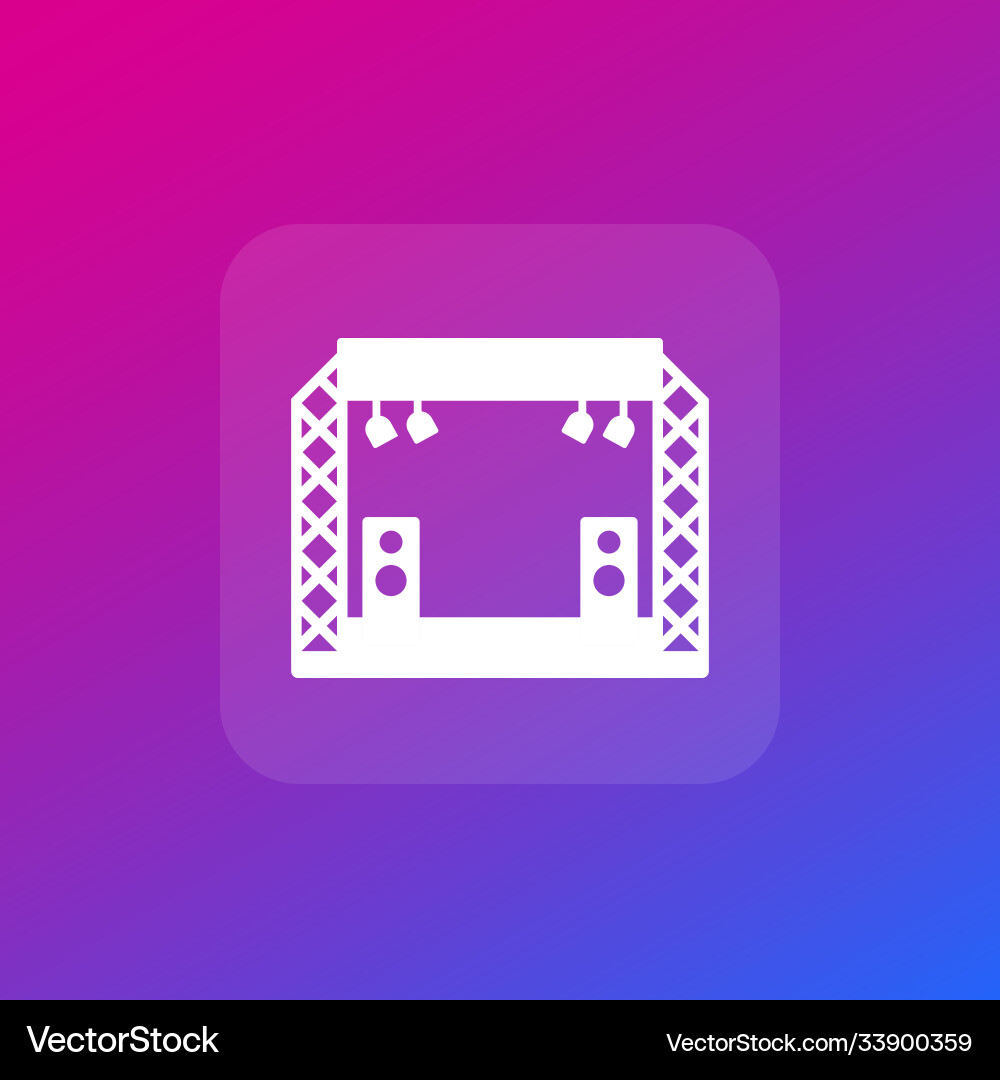 Concert stage scene icon Royalty Free Vector Image