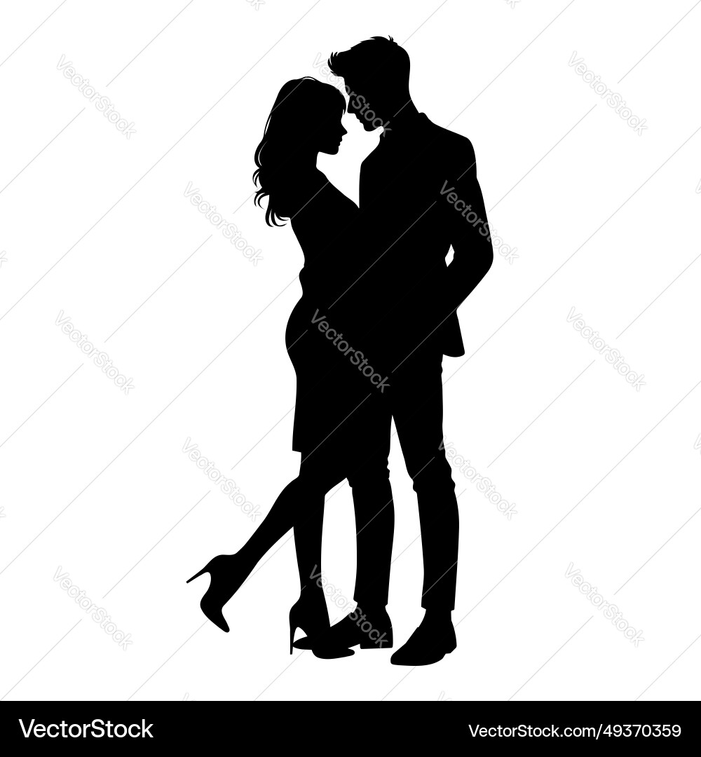 Couple lovers silhouette Royalty Free Vector Image