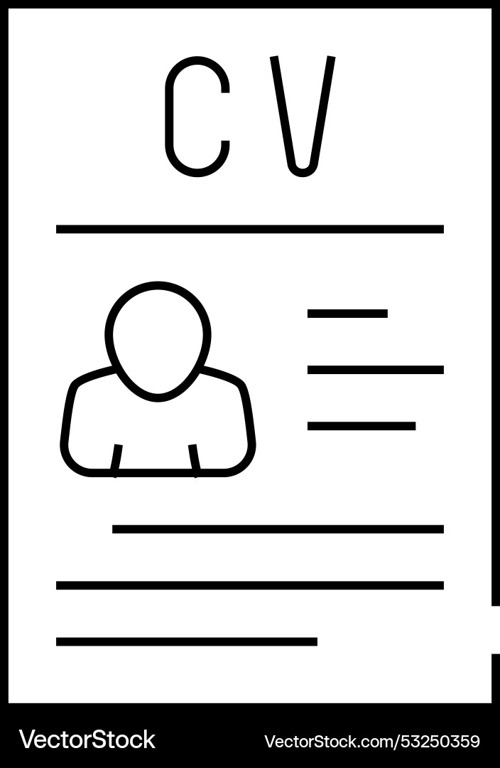 Curriculum vitae cv line icon Royalty Free Vector Image