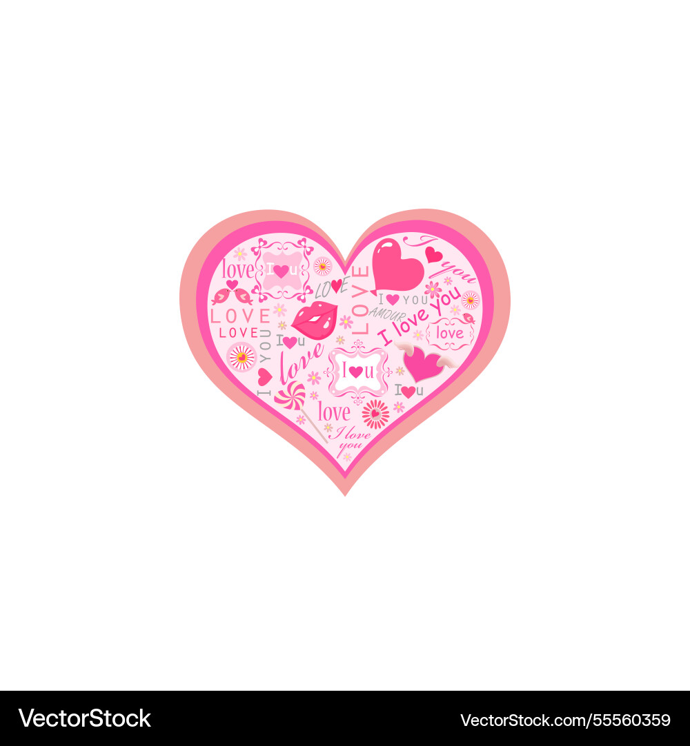 Funny heart shape for valentines day or wedding Vector Image