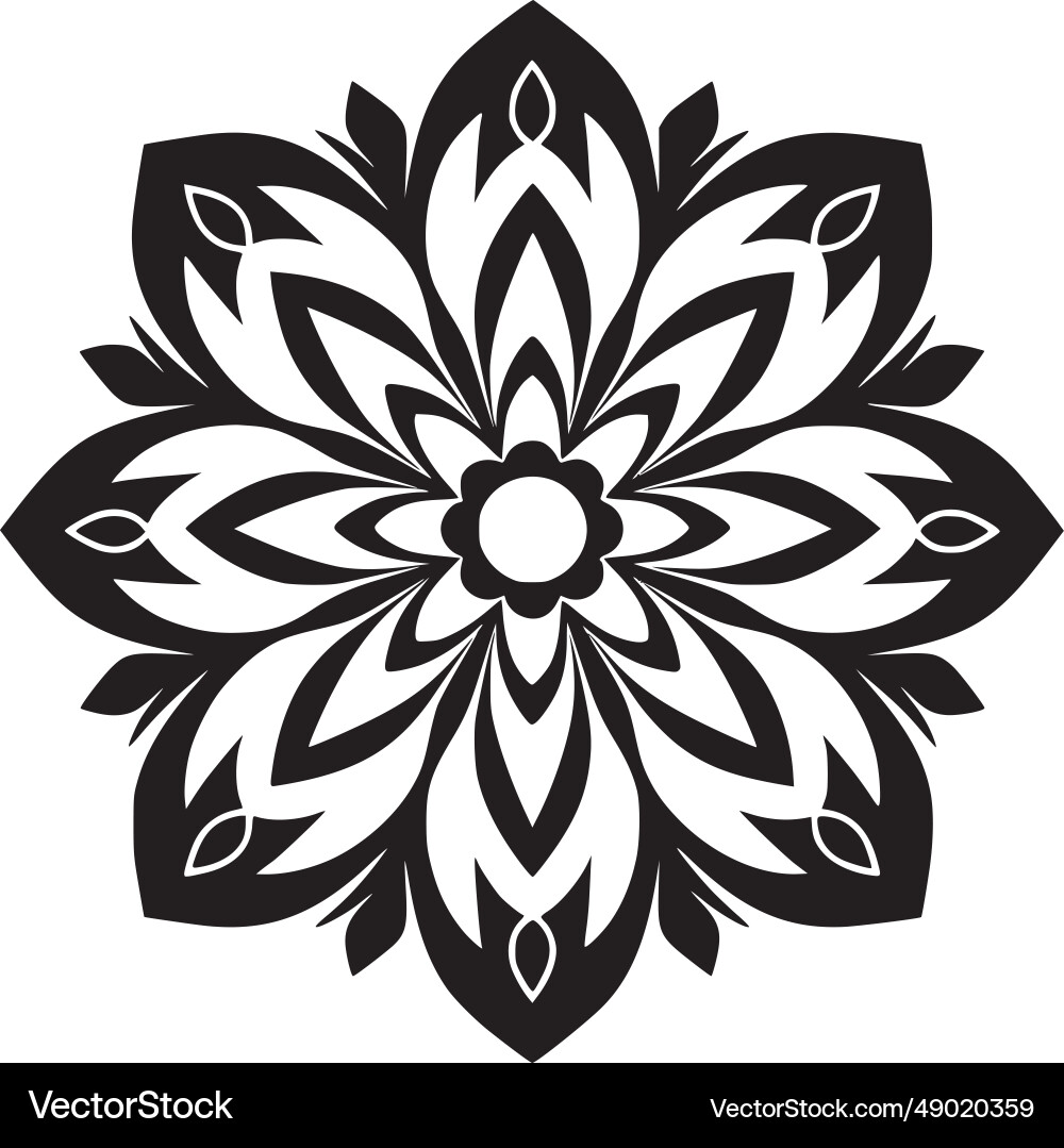 Mandala - black and white – Royalty-Free Vector | VectorStock