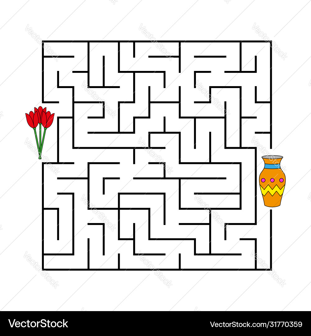 Maze Labyrinth Worksheet for Kids Royalty Free Vector Image