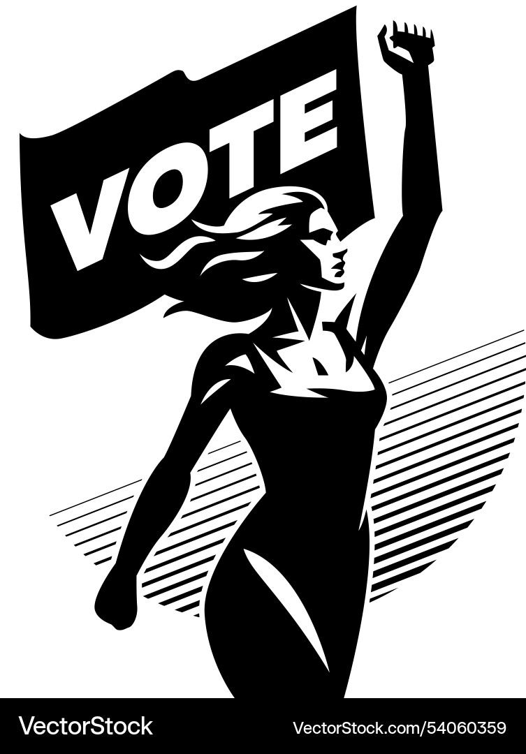 Protest woman people with a flag Royalty Free Vector Image