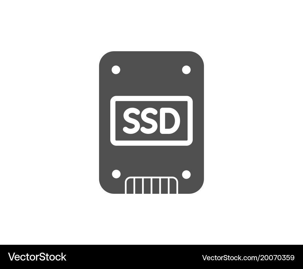 Ssd icon solid-state drive sign Royalty Free Vector Image