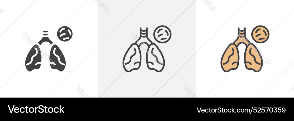 Tuberculosis tb icon set on white background Vector Image