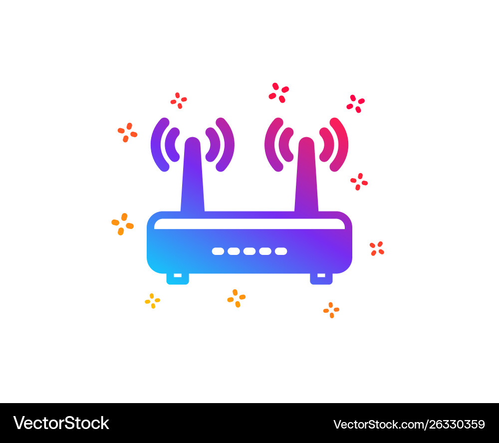 Wifi router icon computer component sign Vector Image