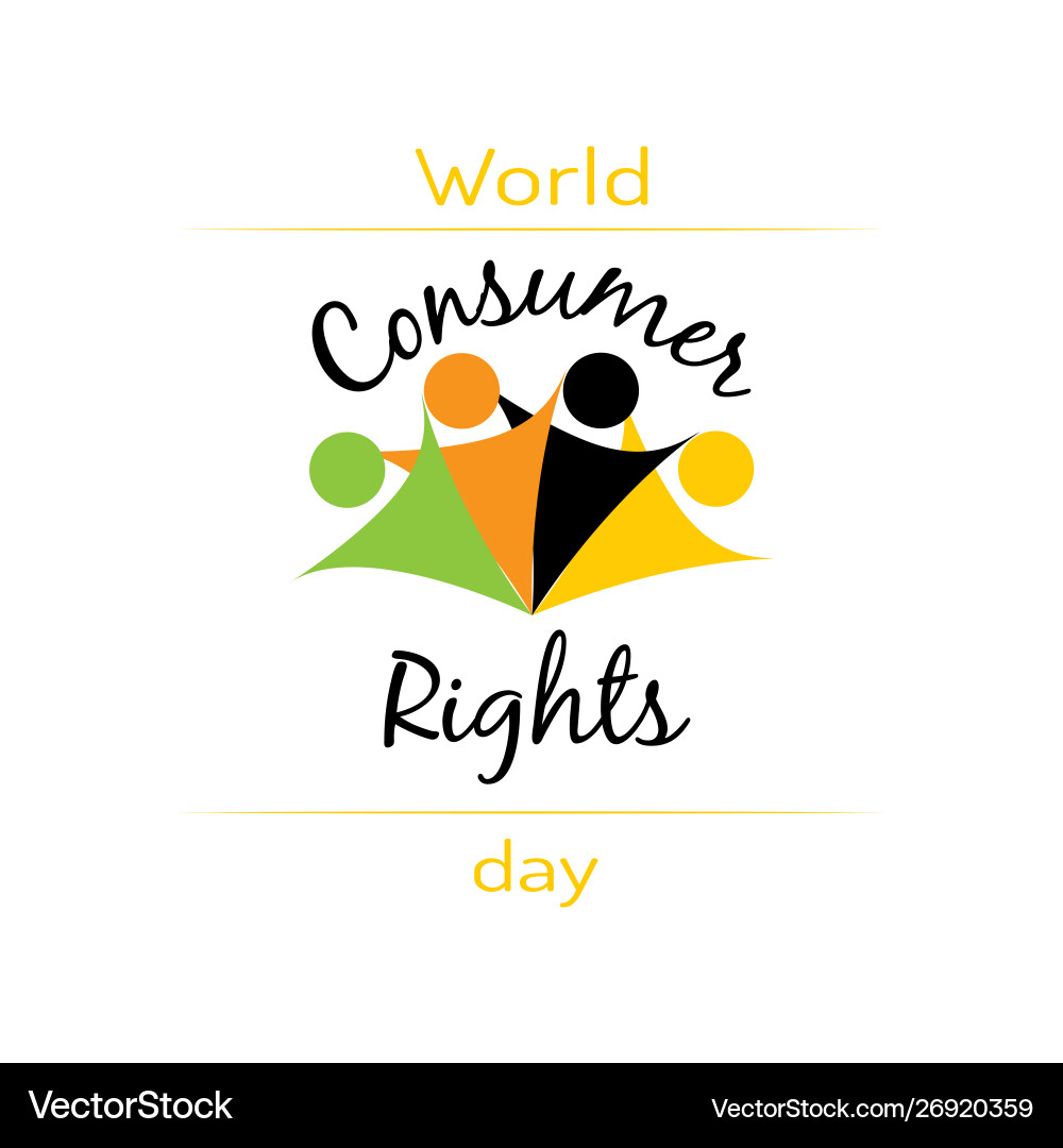 World consumer rights day lettering Royalty Free Vector