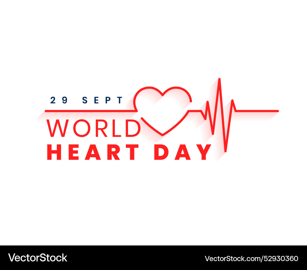 29th sept world heart day cardiogram background Vector Image