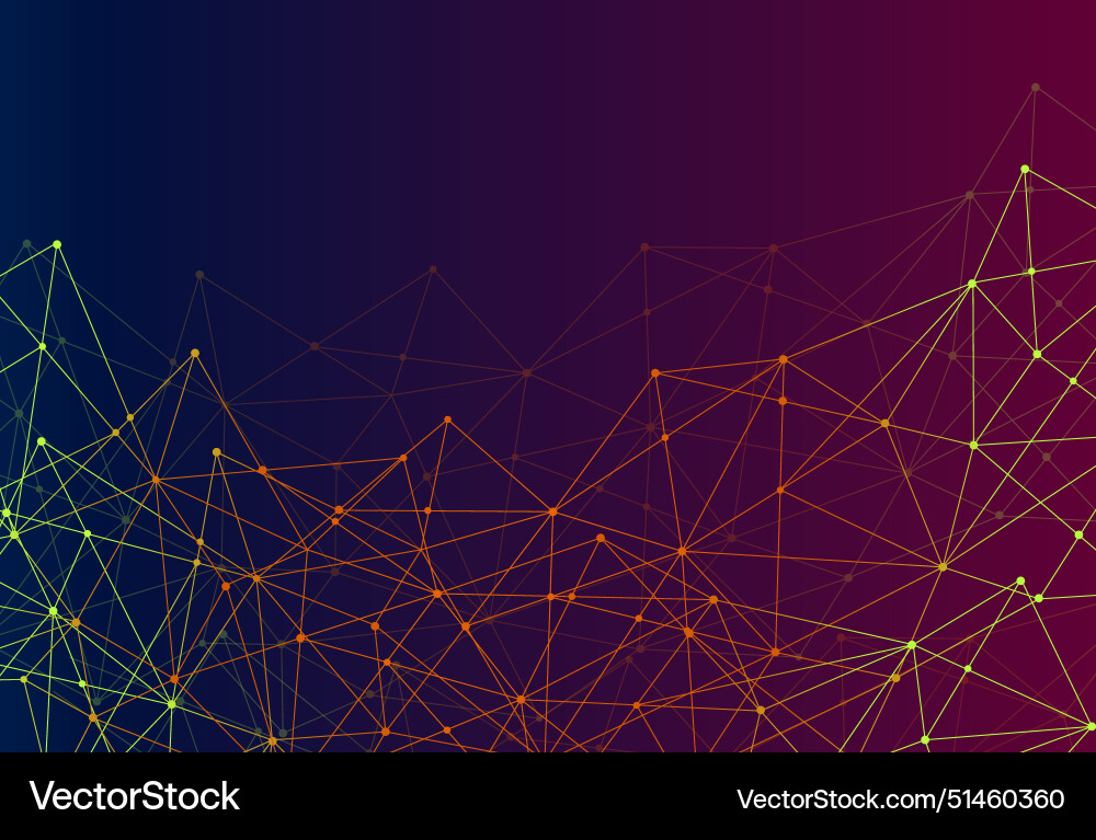 Abstract polygonal background and connecting dots Vector Image