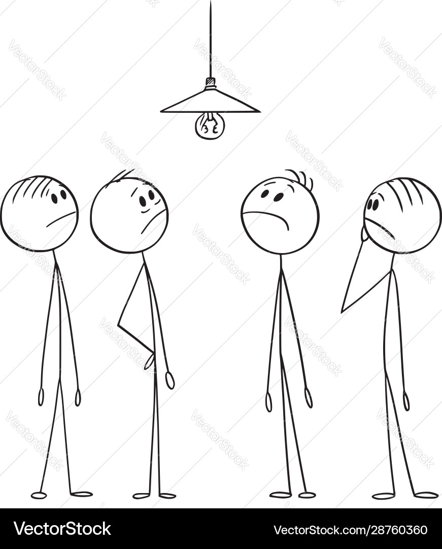Cartoon group men or businessmen solving Vector Image