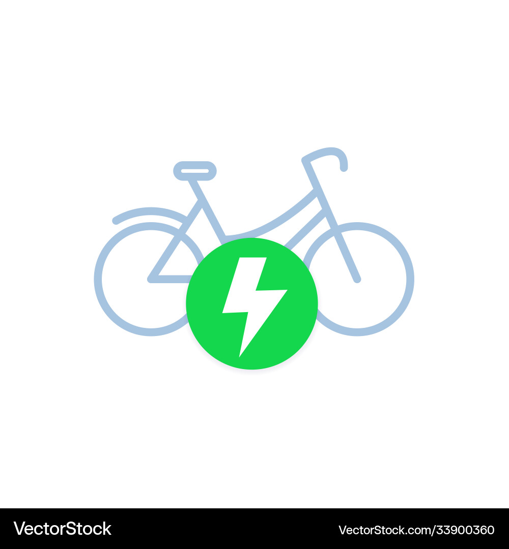 Electric bicycle bike icon Royalty Free Vector Image