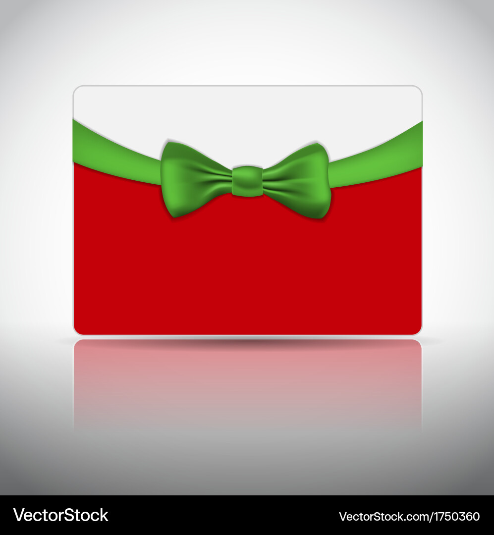 Gift card with ribbon and bow Royalty Free Vector Image
