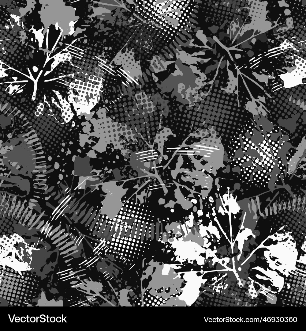 Gray Camo Splatter Texture Royalty Free Vector Image