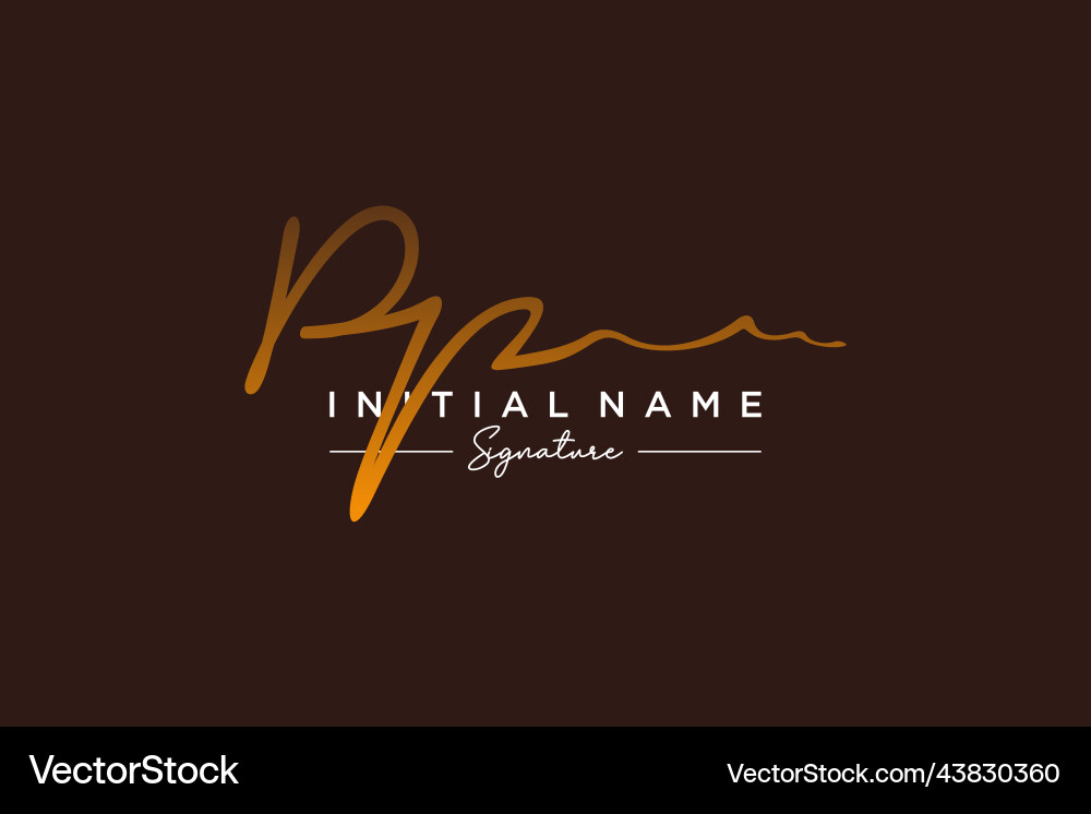 Initial pp signature logo template hand drawn Vector Image