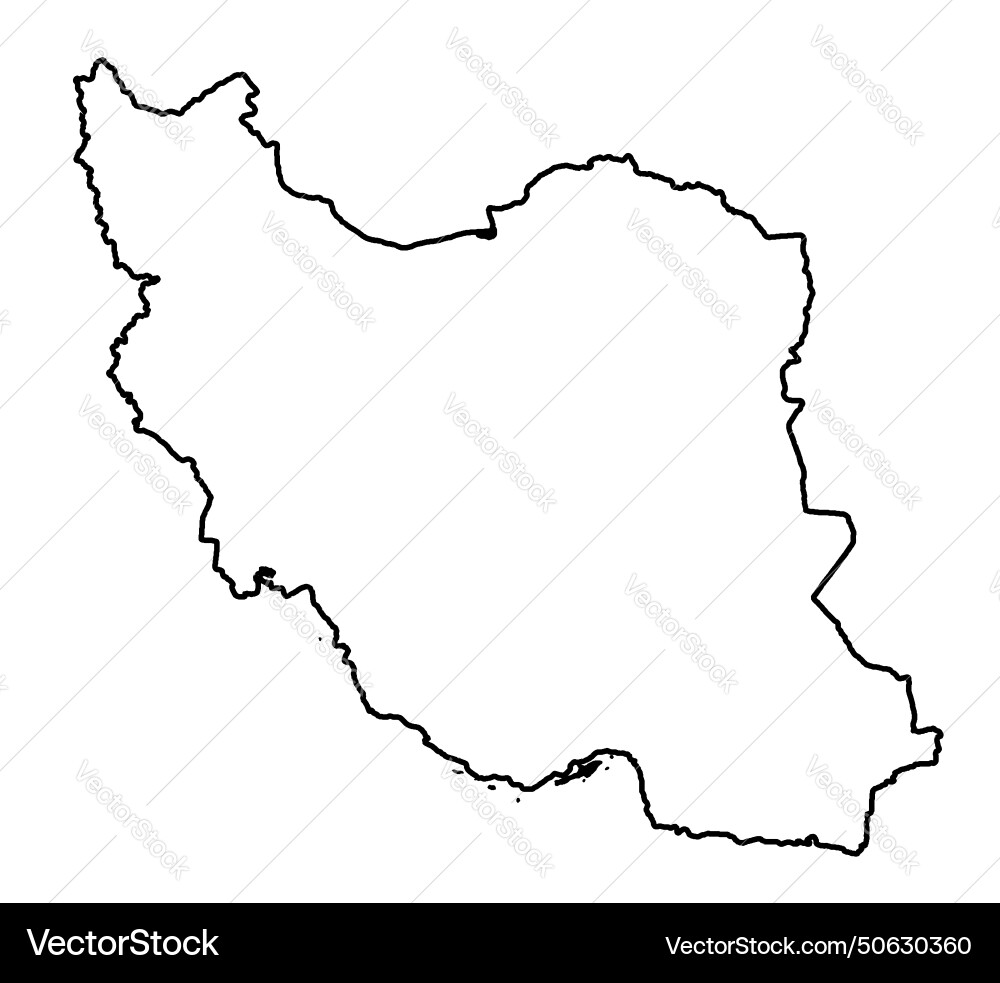 Iranian outline silhouette map Royalty Free Vector Image