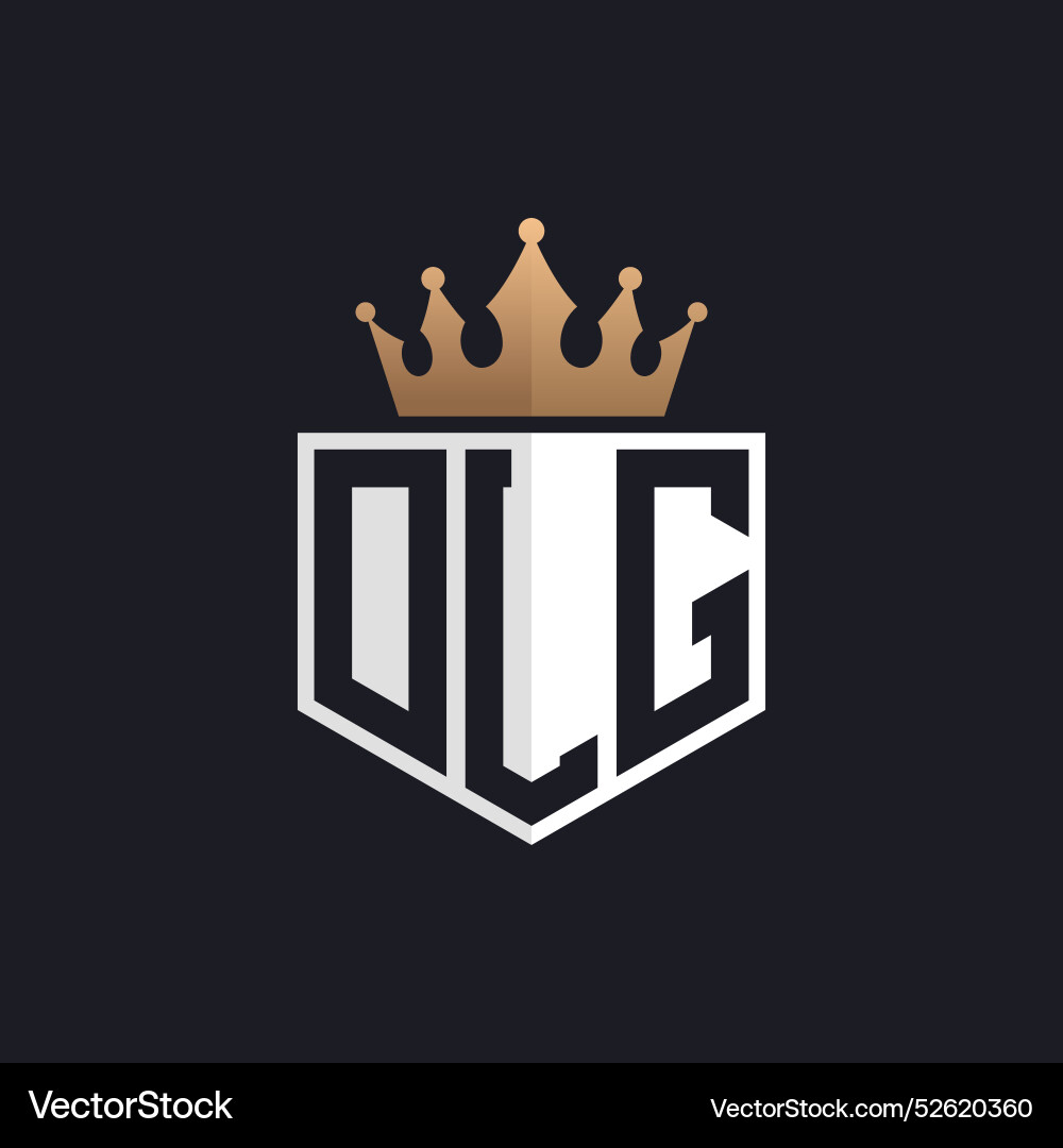 Luxury dlg logo with crown elegant initials Vector Image
