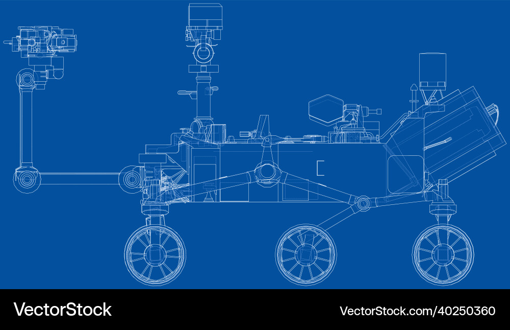 Mars rover rendering of 3d Royalty Free Vector Image