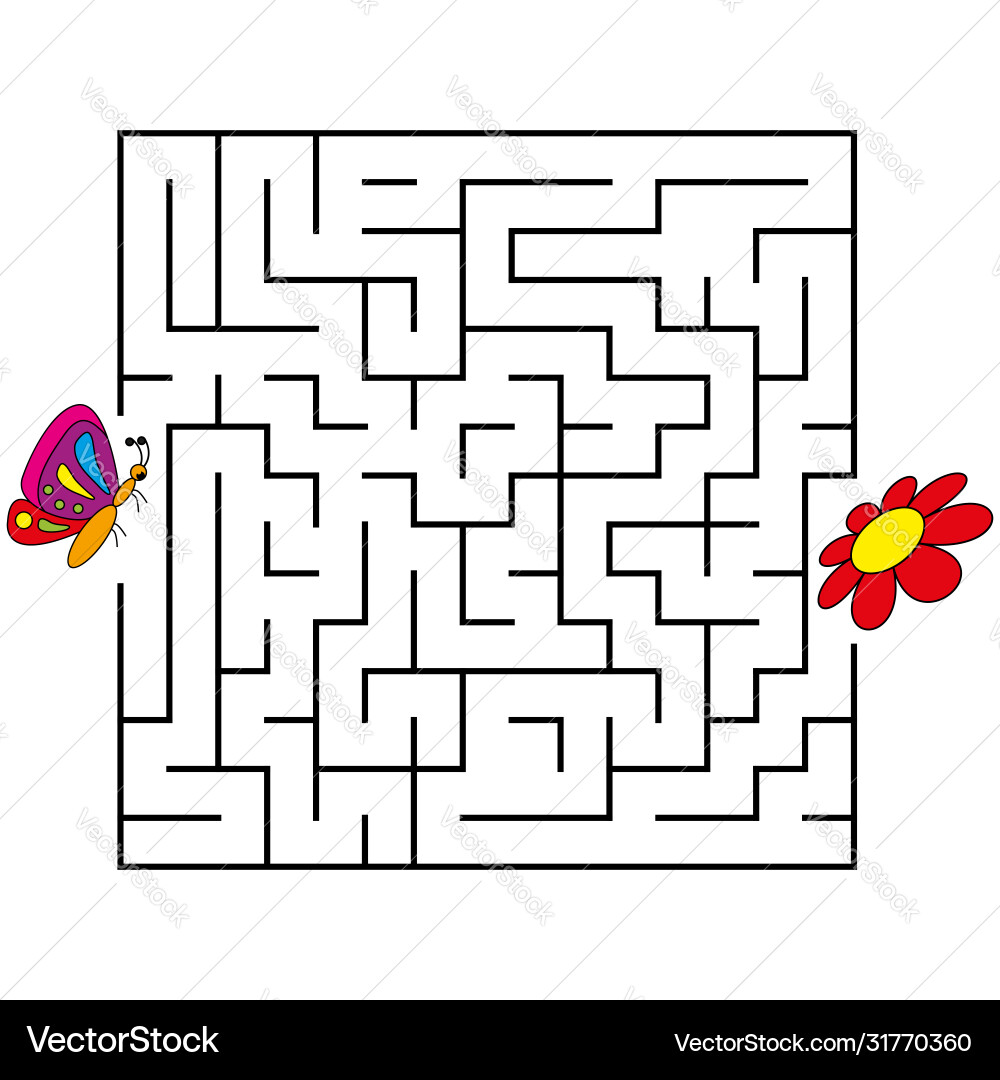 Maze Labyrinth Worksheet for Kids Royalty Free Vector Image