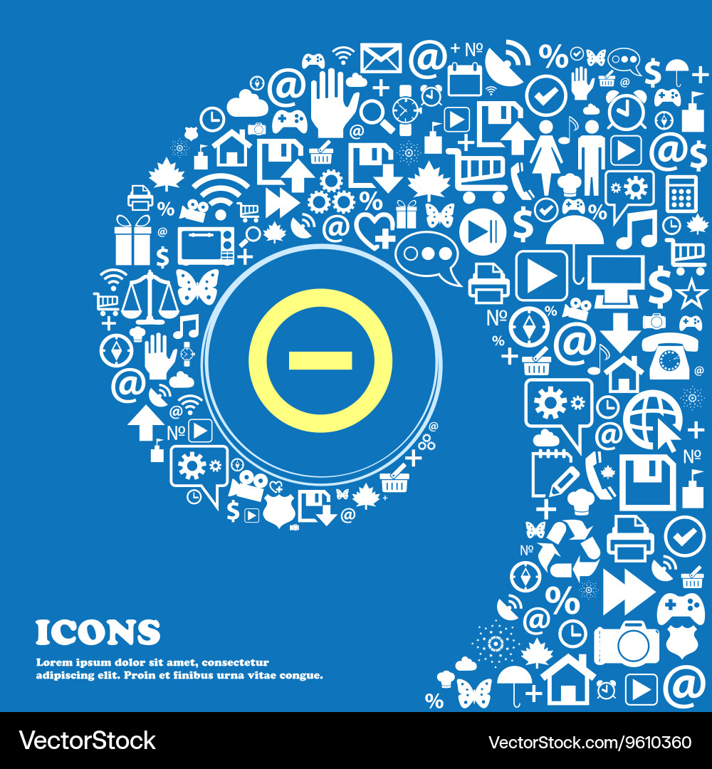Minus negative zoom stop sign symbol schön set Vektorbild
