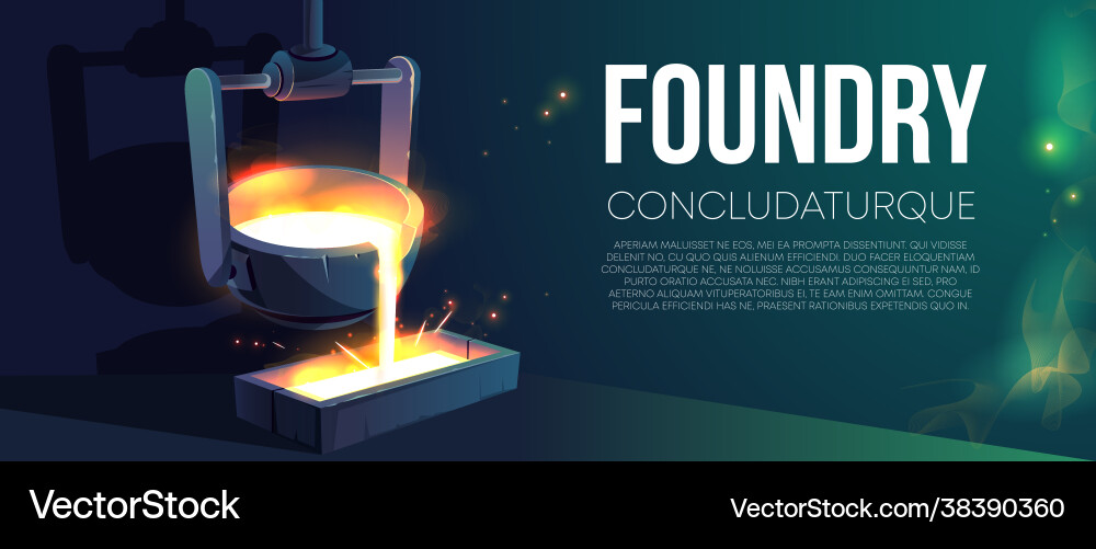 Modern foundry production realistic banner Vector Image