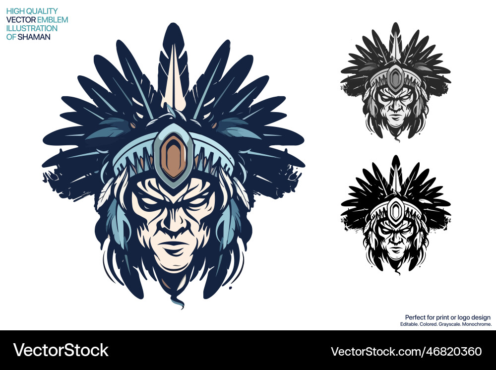 Native American Chief Emblem Royalty Free Vector Image
