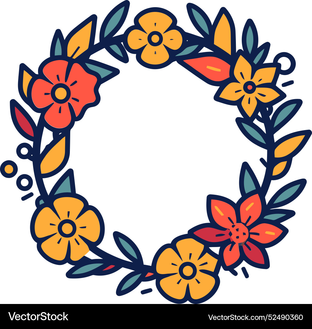Natures harmony wreaths floral hoops Royalty Free Vector