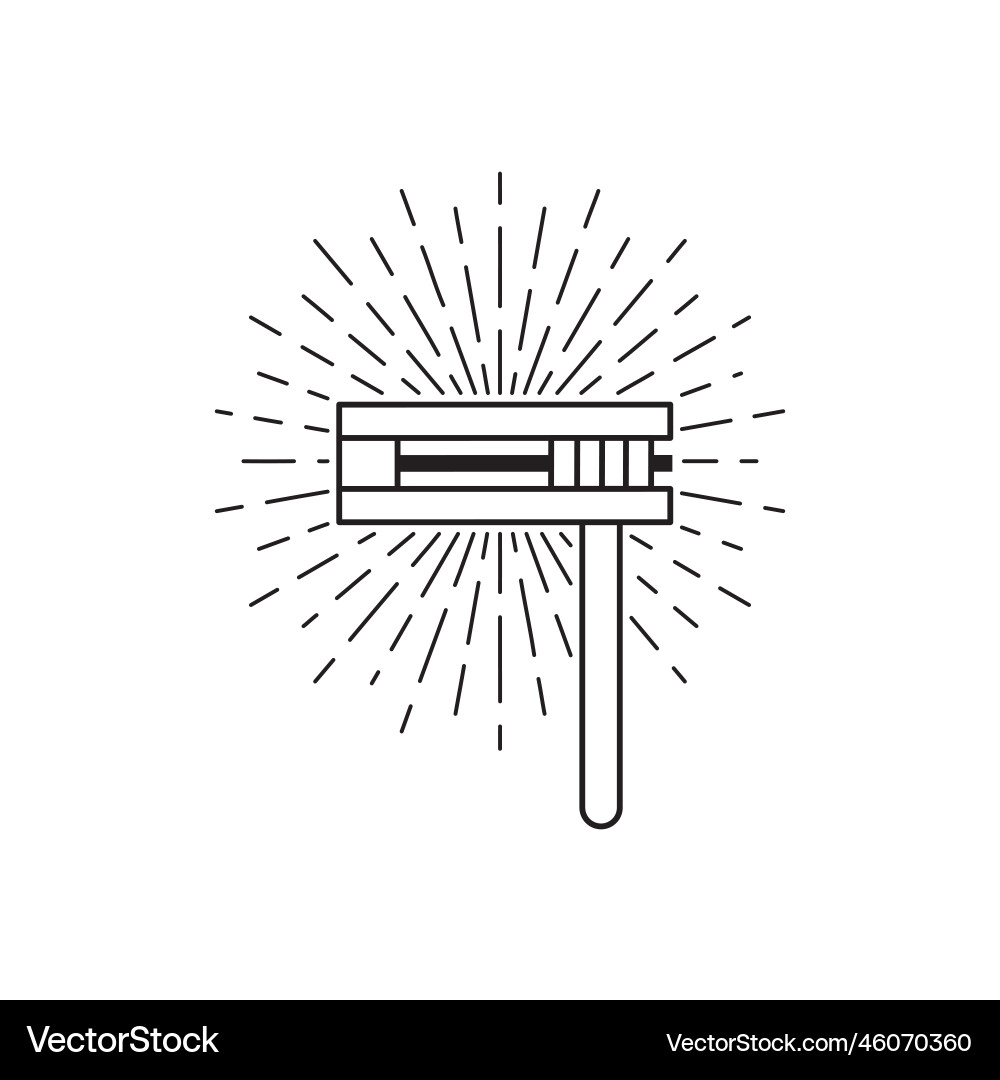 Purim grogger in linear style Royalty Free Vector Image