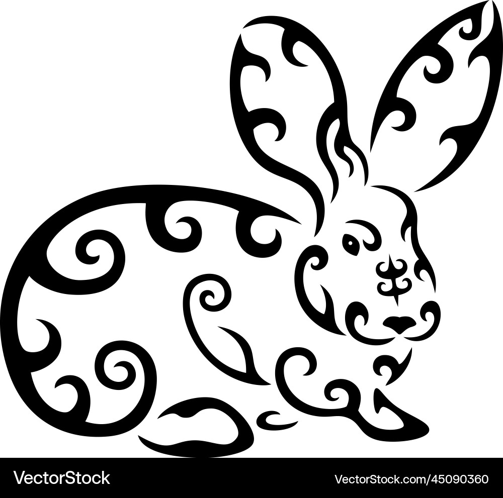 Rabbit tattoo Royalty Free Vector Image - VectorStock