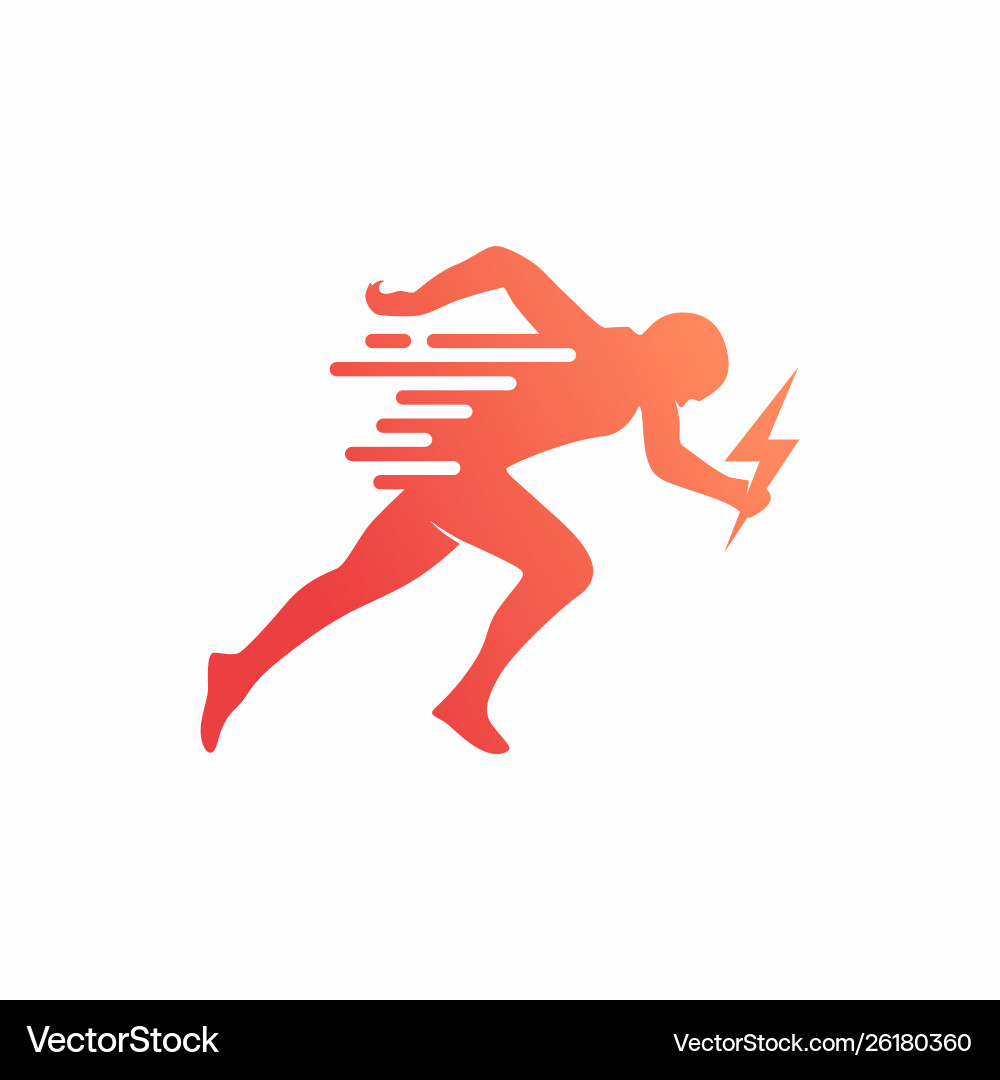 Run sprint running man logo design Royalty Free Vector Image