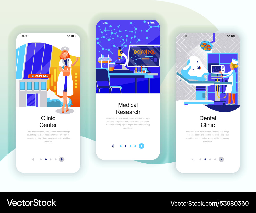 Set Of Onboarding Screens User Interface Kit Vector Image