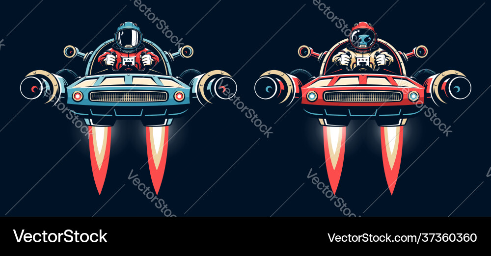 Space pilot controls shuttle Royalty Free Vector Image