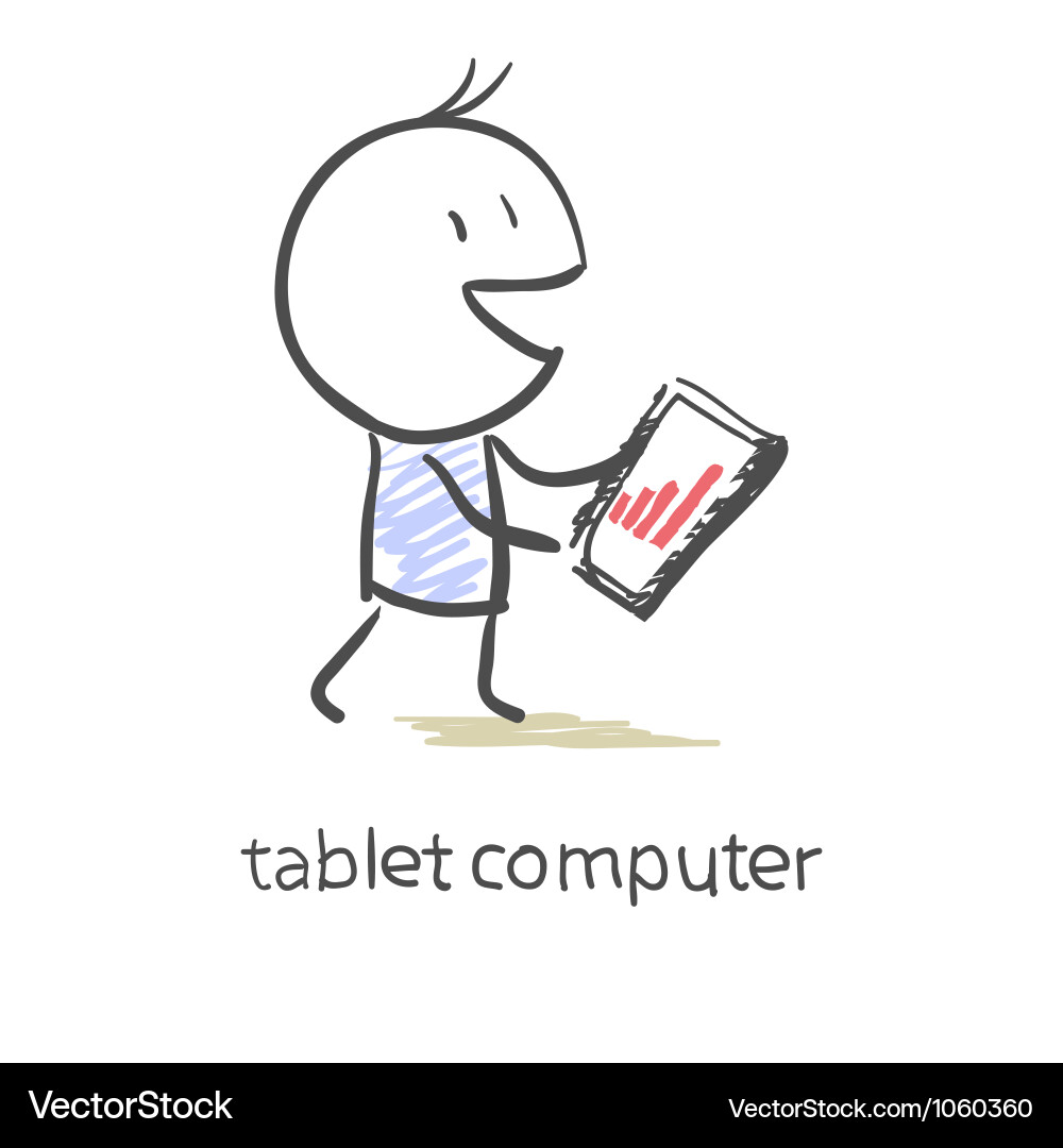 Tablet Graph Display Royalty Free Vector Image