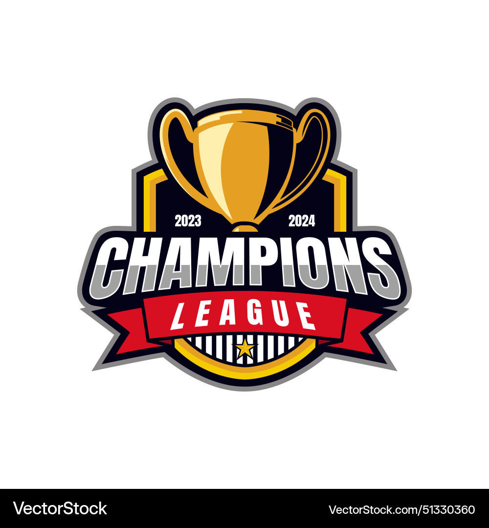 Trophy champion logo design template Royalty Free Vector
