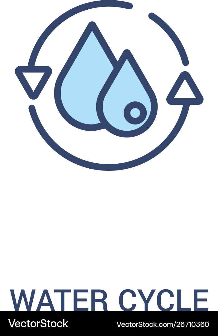 Water cycle concept 2 colored icon simple line Vector Image