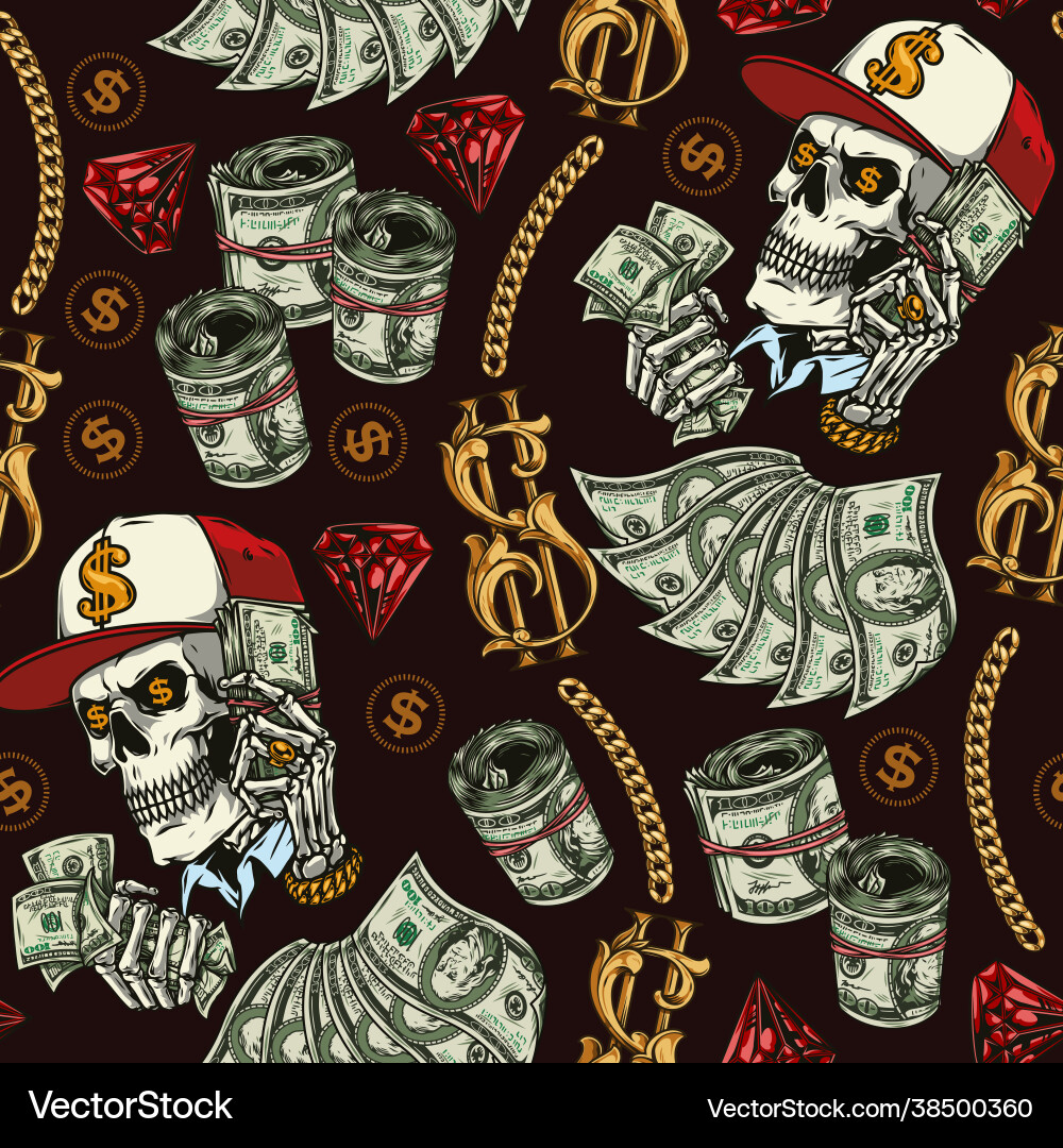 Wealth and money seamless pattern Royalty Free Vector Image