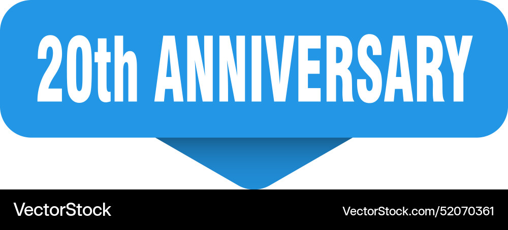 20th anniversary sticker sign Royalty Free Vector Image