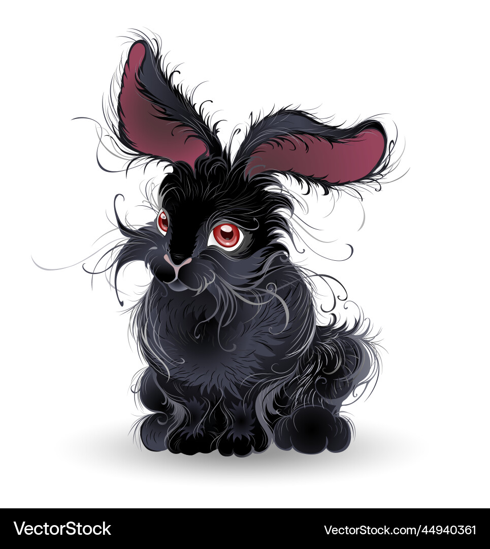 Black rabbit Royalty Free Vector Image - VectorStock