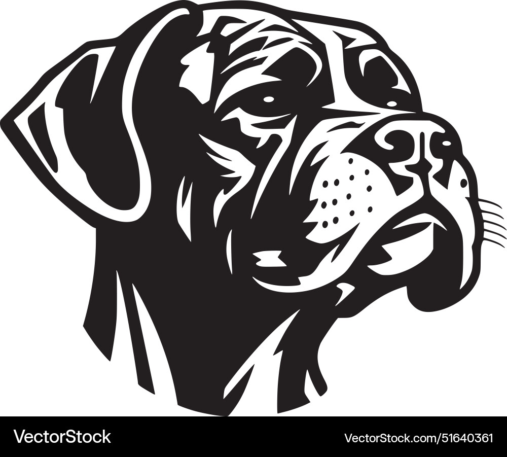 Boxer - black and white Royalty Free Vector Image