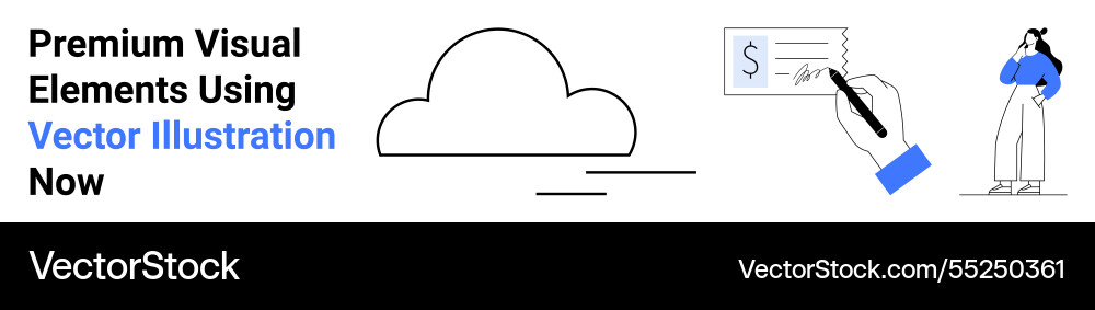Cloud storage concept with person thinking Vector Image