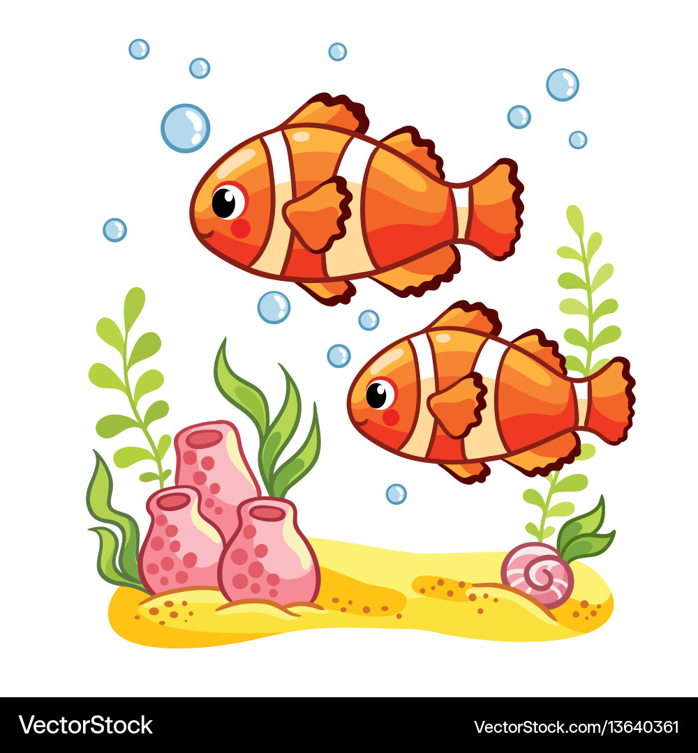 Colorful sea fish Royalty Free Vector Image - VectorStock