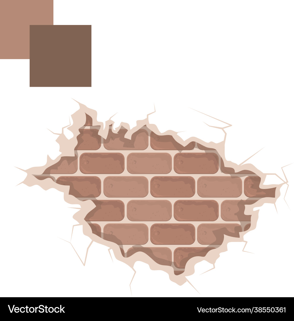 Cracked Brick Wall Royalty Free Vector Image - VectorStock