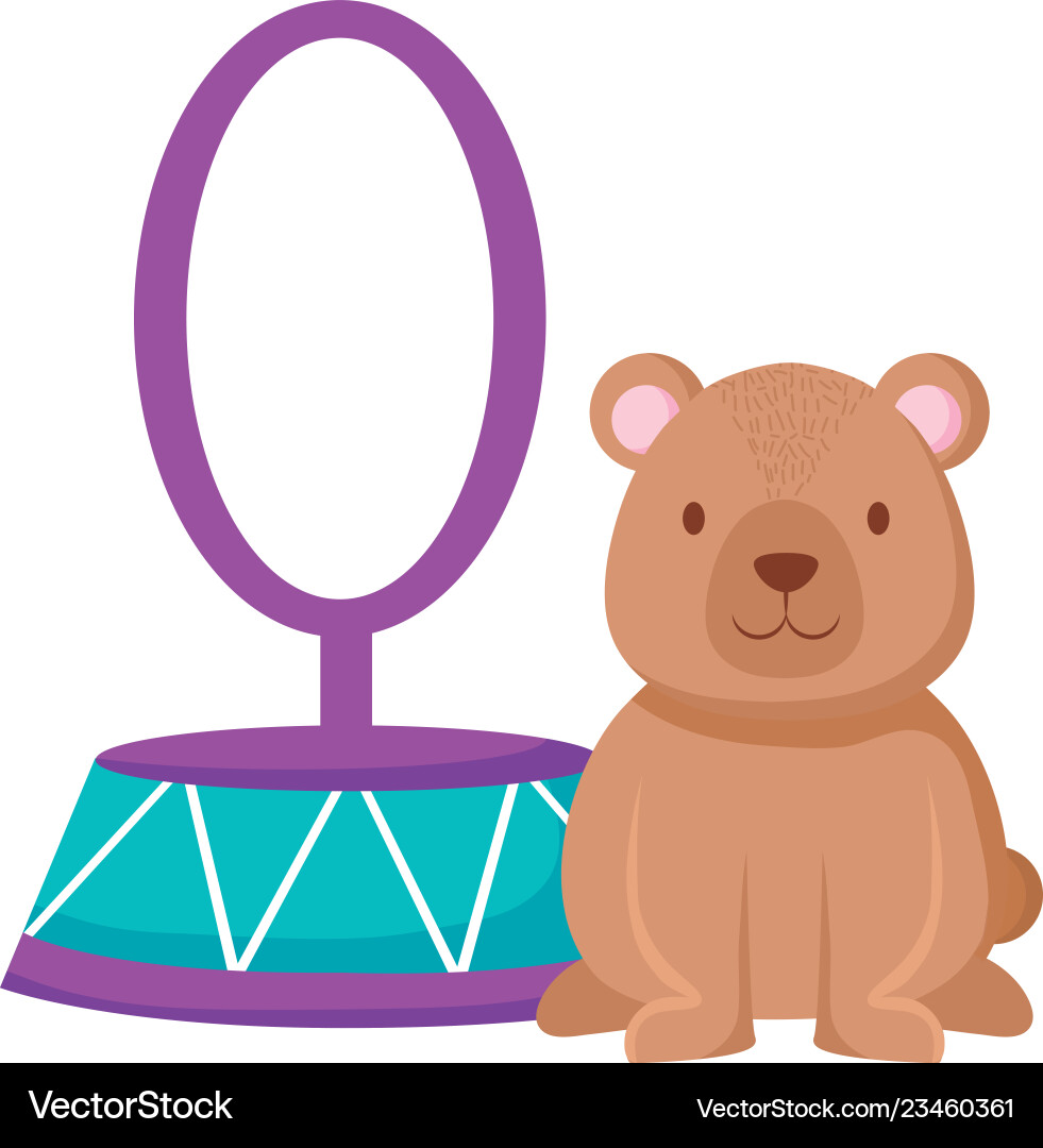 Cute bear teddy with ring Royalty Free Vector Image