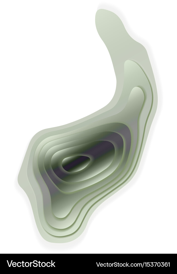 Green topographic 3d map logo Royalty Free Vector Image